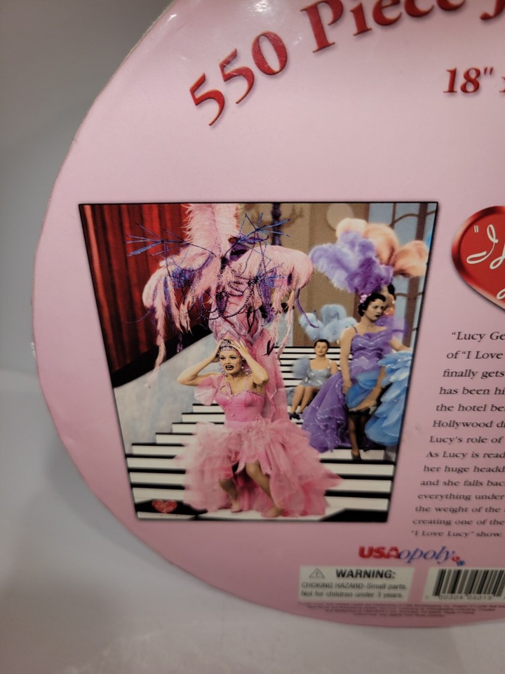 9.5" Collectors Hat Box I LOVE LUCY Hat Box EMPTY 550 Piece Jigsaw ...