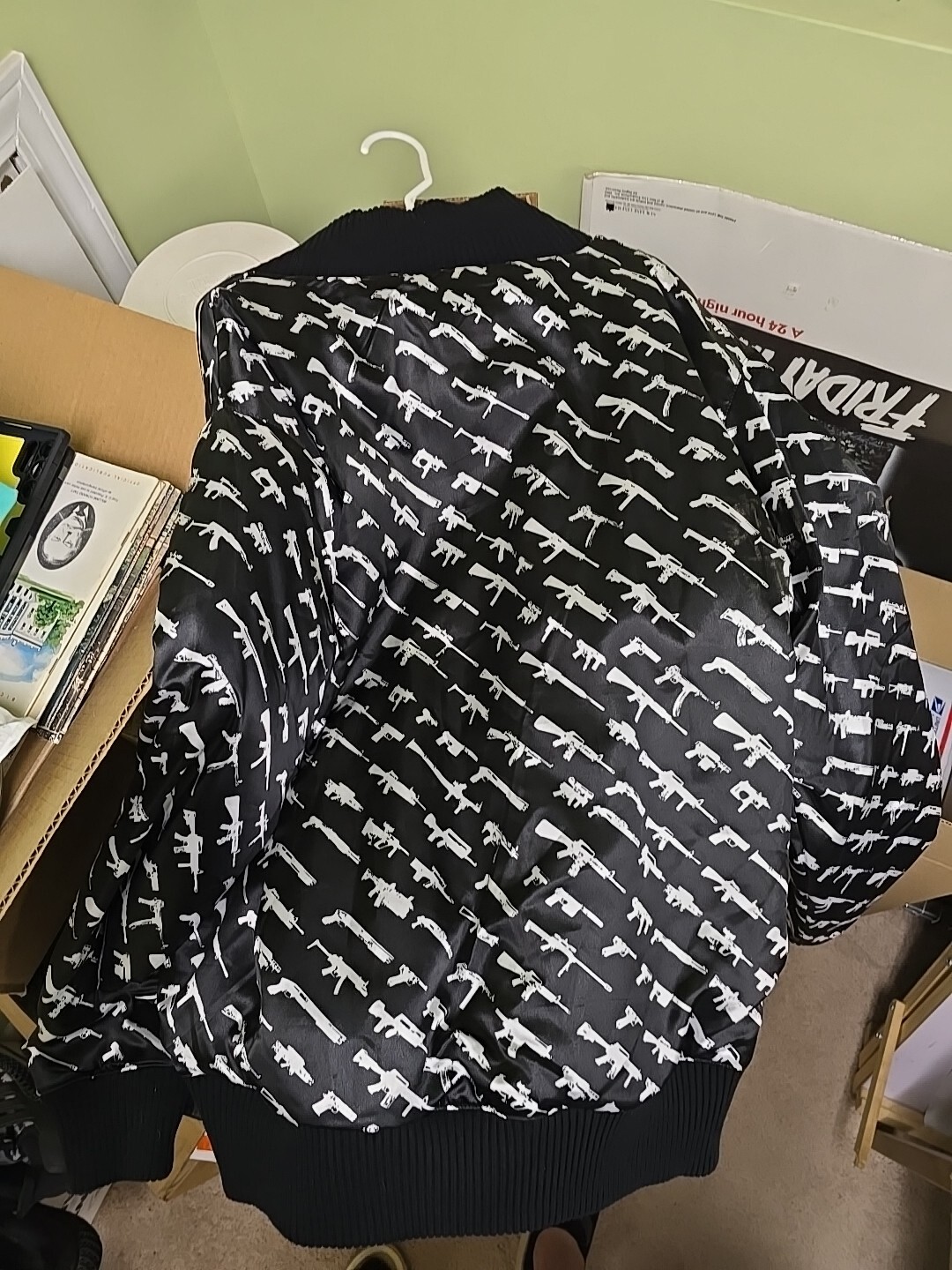 Rogue Status Gun Show Satin Bomber Jacket Mens Size XXL 2XL RARE! ROB ...