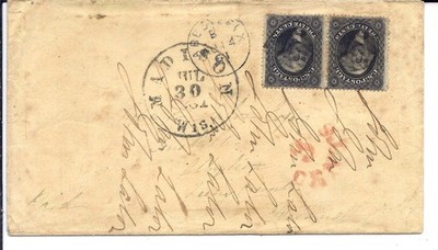 US Stamp - #36 - Pair - on Rare 1861 Madison, Wis Cover - CV $1025 | eBay