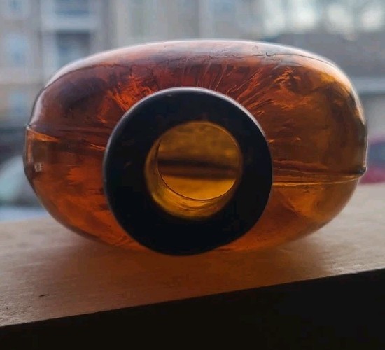 Jas Tharp Amber Whiskey Flask Wines & Liquors Washington DC Half Pint ...