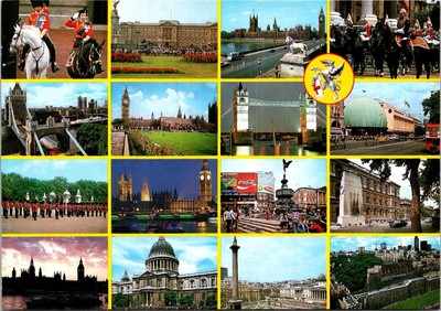 London England Iconic Landmarks Collage Featuring Famous Sites Postcard ...