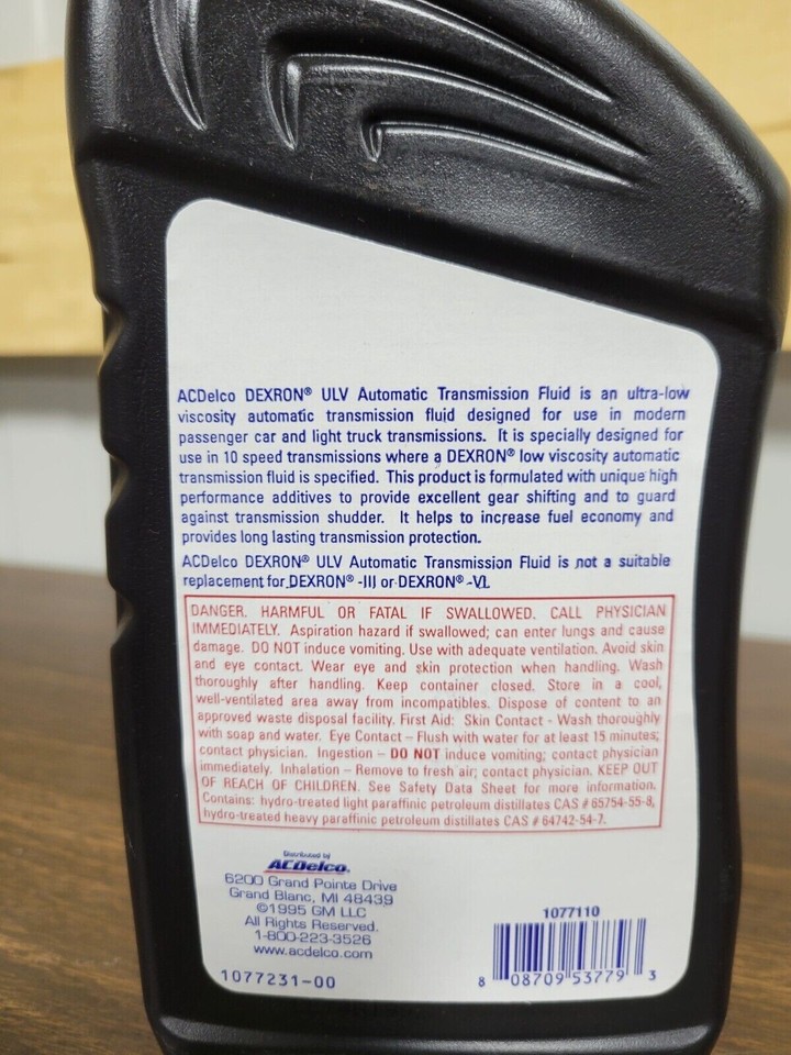 12 Quarts GM ACDelco Automatic Transmisison Fluid Dexron ULV 19352619 ...