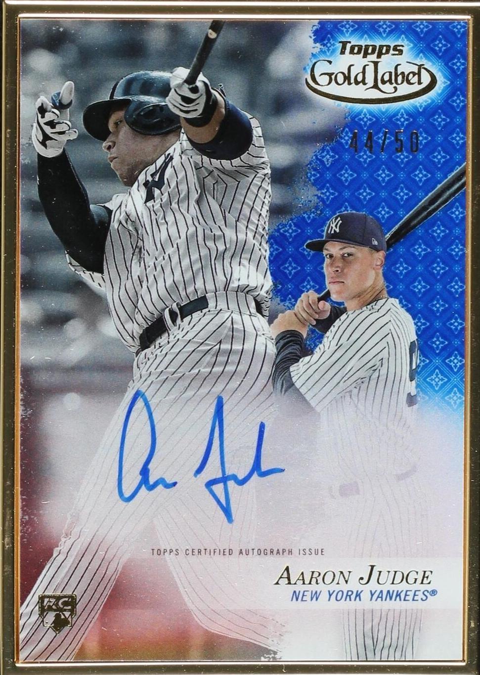 2017 Topps Gold Label - Gold Framed Autographs Aaron Judge #FA-AJ Blue ...