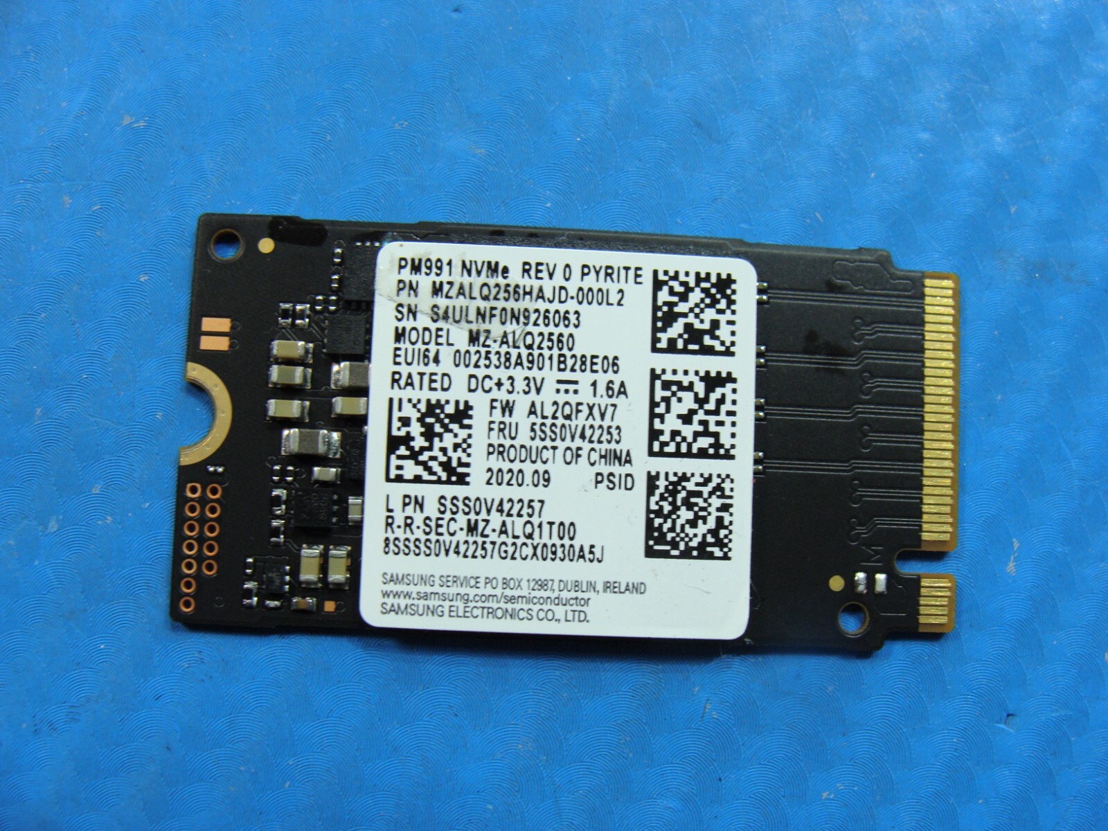 Lenovo 13s G2 ITL Samsung 256GB M.2 NVME SSD MZALQ256HAJD-000L2 ...