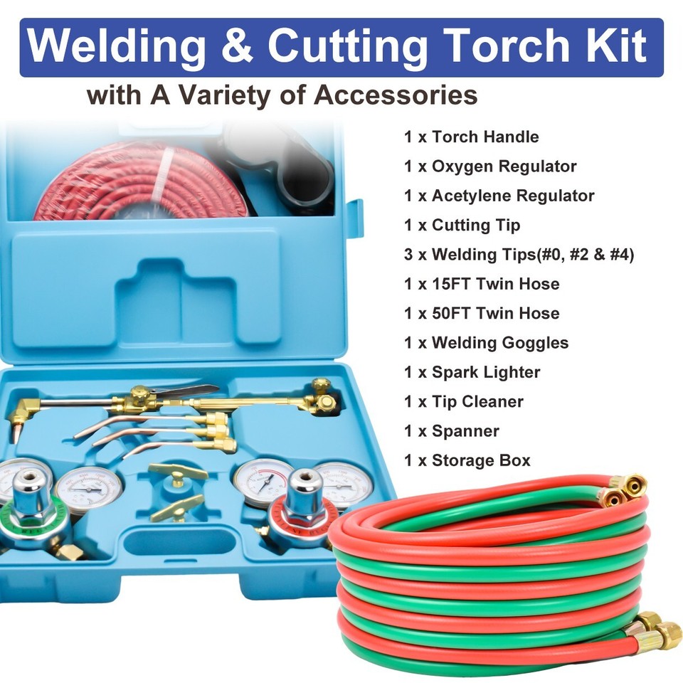 Gas Welding Cutting Torch Kit Oxy Acetylene Brazing Set Victor Type ...