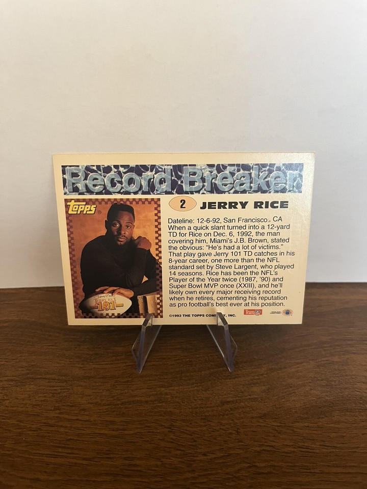 Jerry Rice 1993 Topps Record Breakers Gold Parallel #2 NFL HOF 49ers | eBay