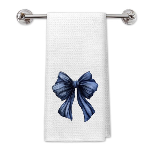 Coquette Navy Blue Bow Kitchen Towels Blue Preppy Hand Towels for ...