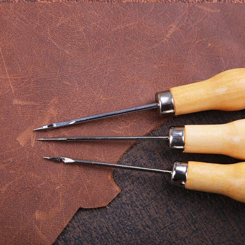Leather Sewing Awl Thread Kit manual machine Stitcher Shoemaker Repair ...