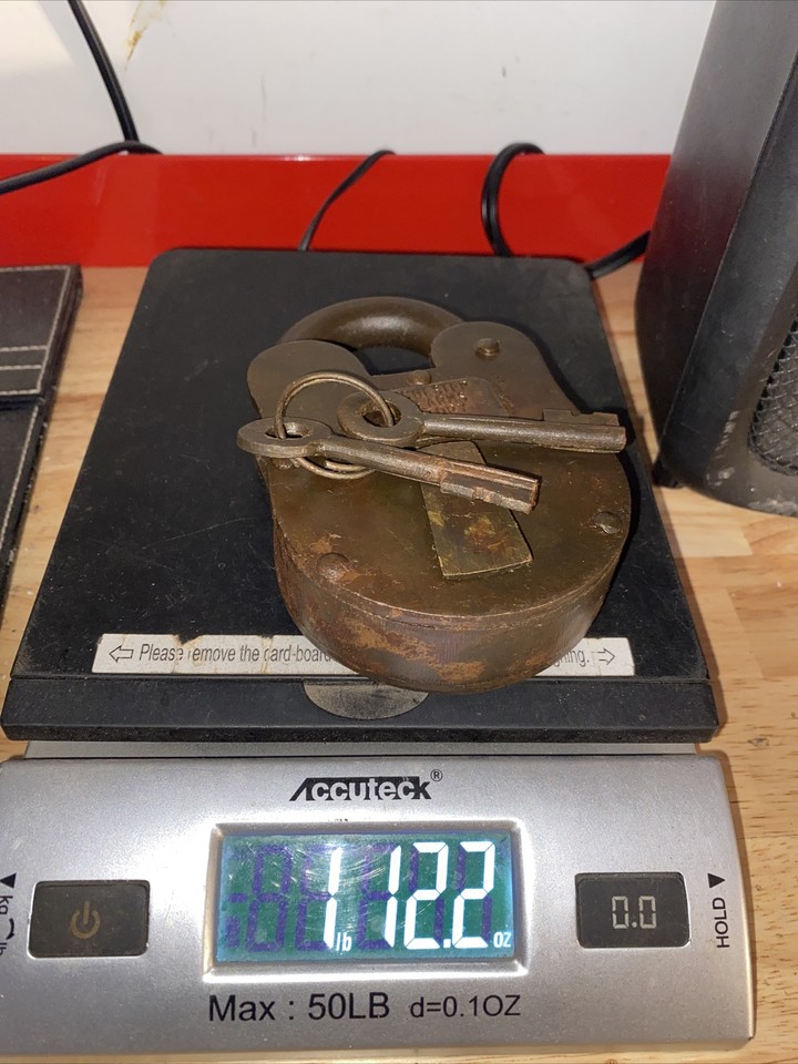 Winchester Padlock Stagecoach Gunsmith Lock Key Patina 1.5LB+ Western ...