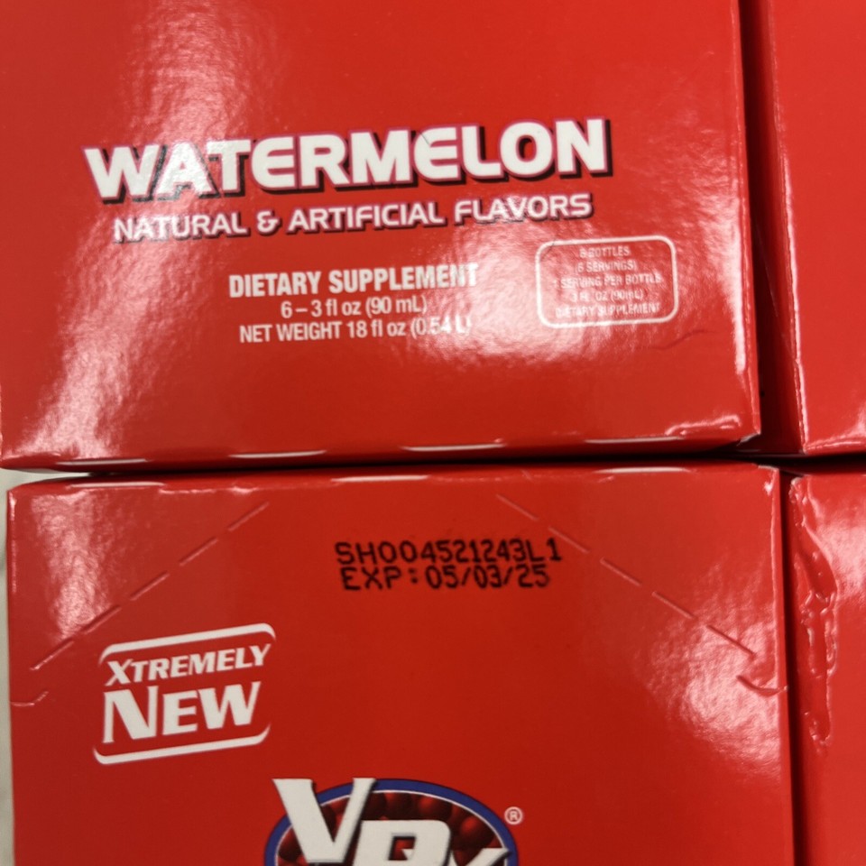 1 CASE - VPX Redline Xtreme Energy Shot WATERMELON 24 Bottles 3 Oz Exp ...