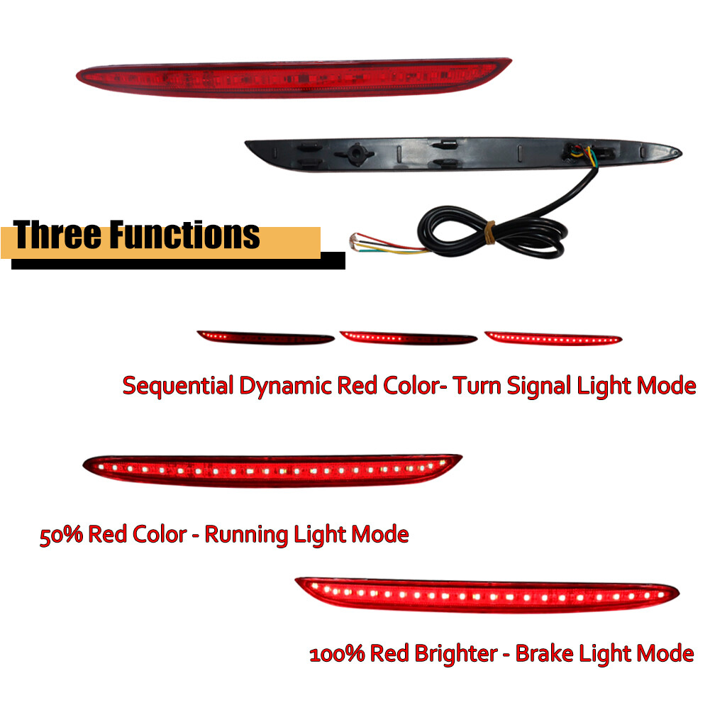 Rear Bumper Reflector LED Brake Tail Light For 16-23 Benz C300 E450 C63 ...