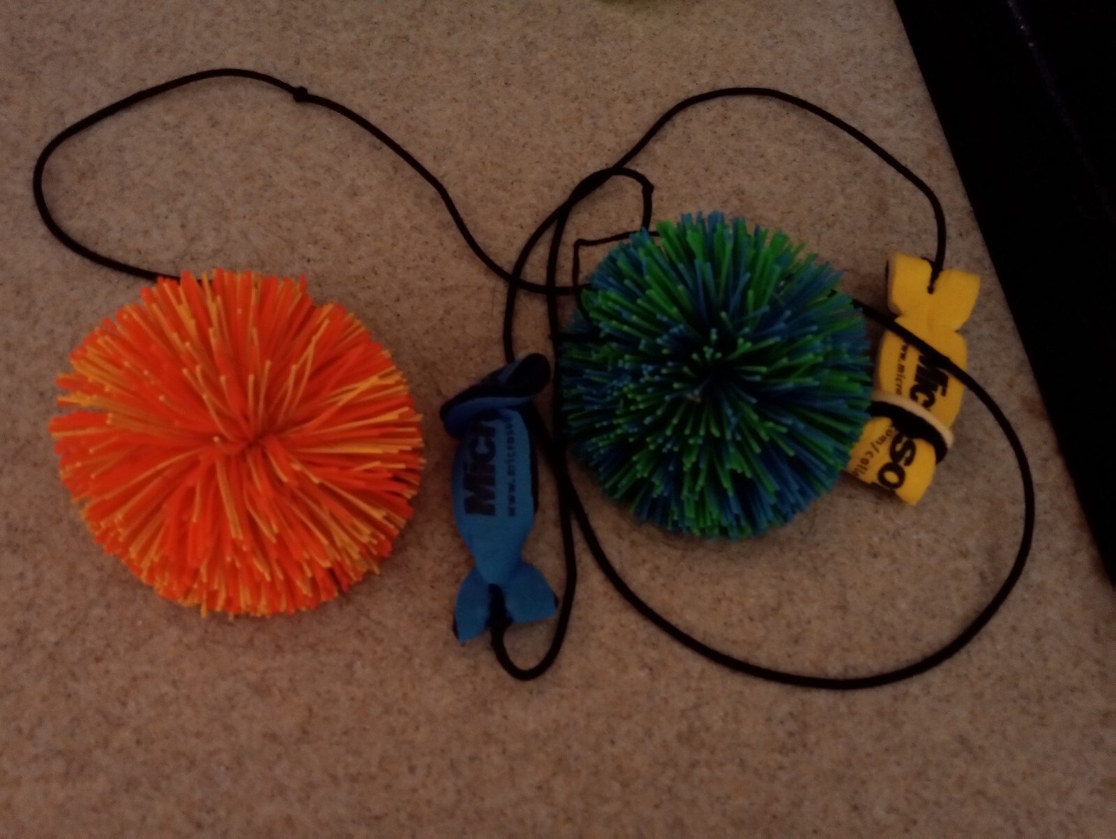 Lot of 2 VTG Microsoft Kooshi Koosh Balls Launcher with Long String | eBay