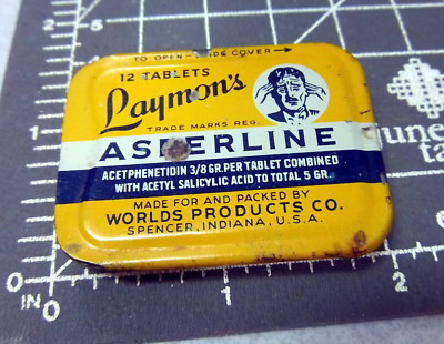 Vintage Laymons Asperline tin, empty, great graphics & colors , worlds ...
