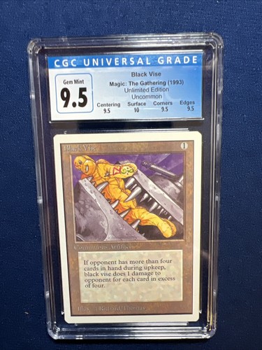 MTG Unlimited Black Vise CGC 9.5 QUAD+ GEM MINT (Blue Label 10) (10 sub ...