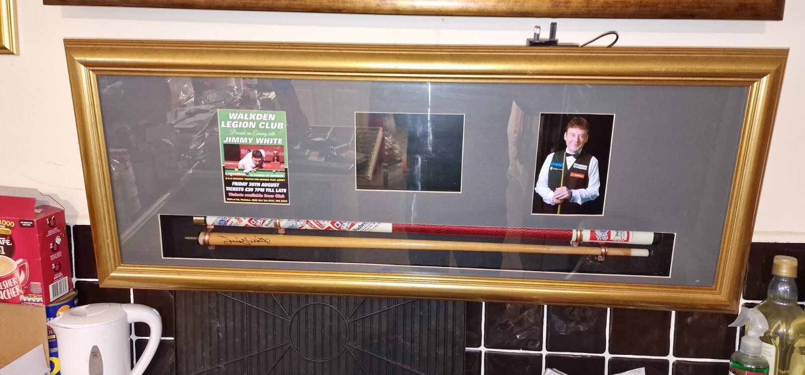 Jimmy White Memorabilia Snooker Display, Signed Cue And Media Player ...