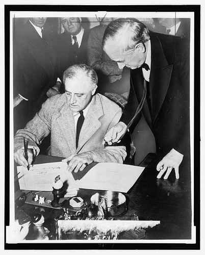 Photo:FDR signing the Declaration of war against Germany,1941 | eBay