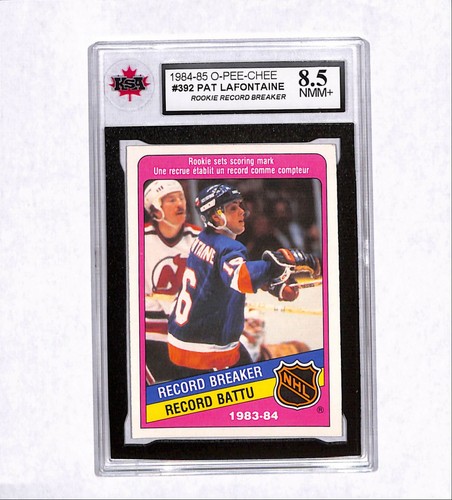 1984-85 O-Pee-Chee Pat LaFontaine Rookie KSA 8.5 (CP) #392 | eBay