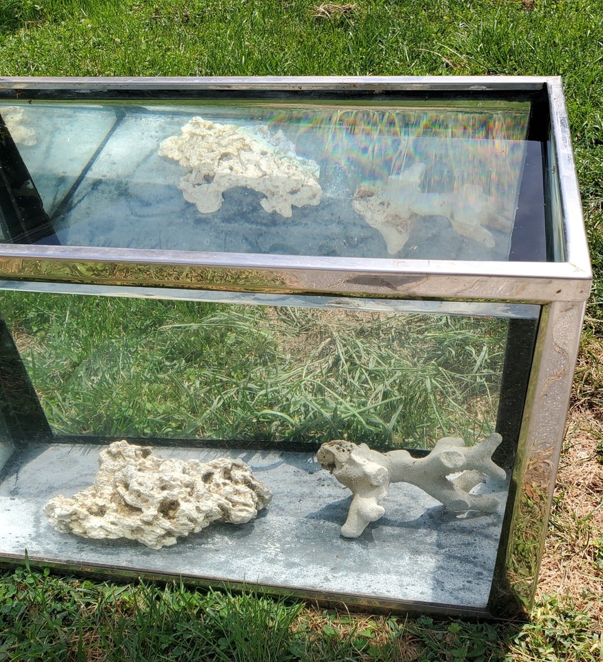 Metaframe Aquarium Fish Tank Chrome Slate Bottom 20 Gallon Glass Tank ...