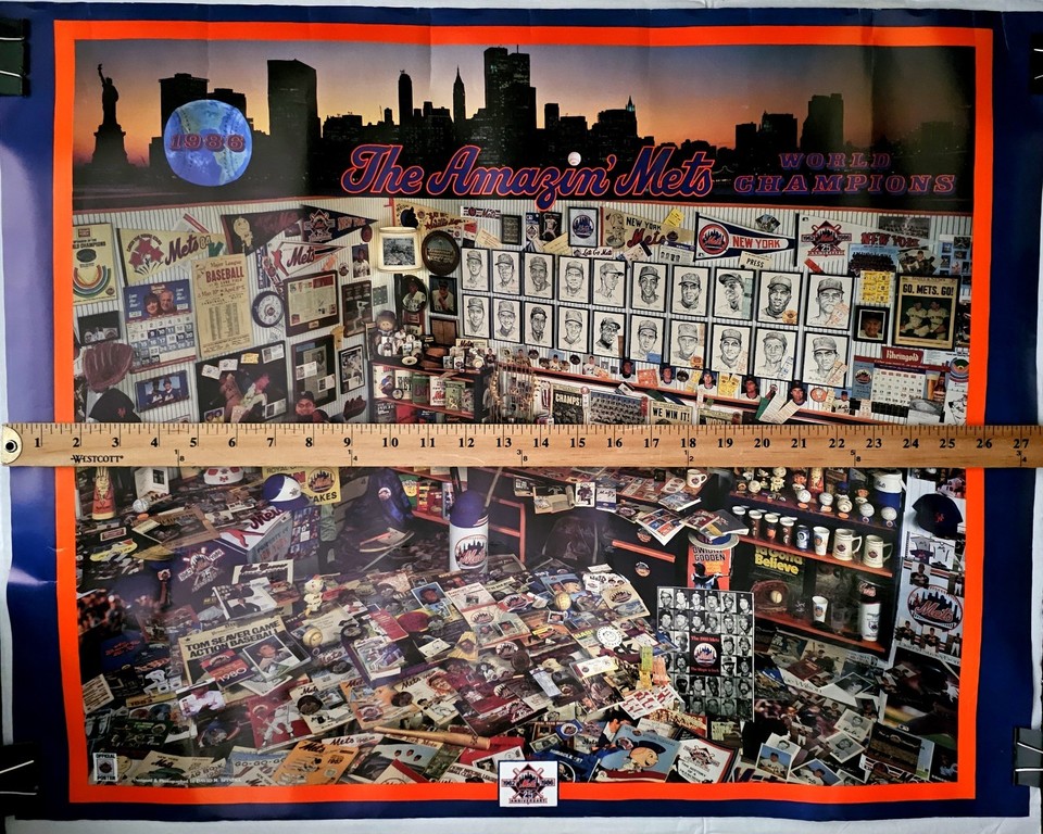 THE AMAZIN NEW YORK METS WORLD SERIES 1986 COLLAGE POSTER 25 YEARS ...