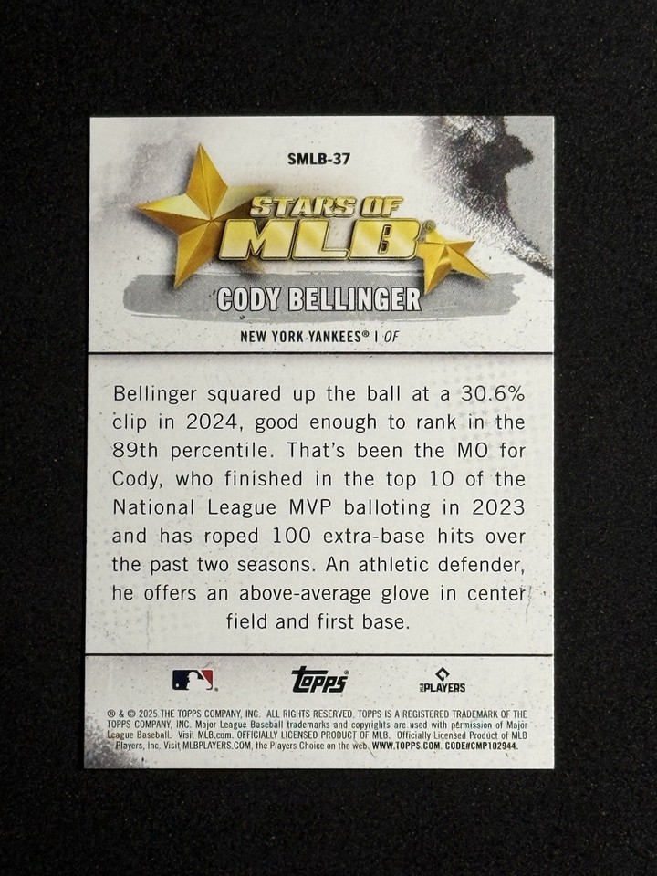 Cody Bellinger Stars Of Mlb Topps Series 2 2025 Smlb-37 | eBay UK