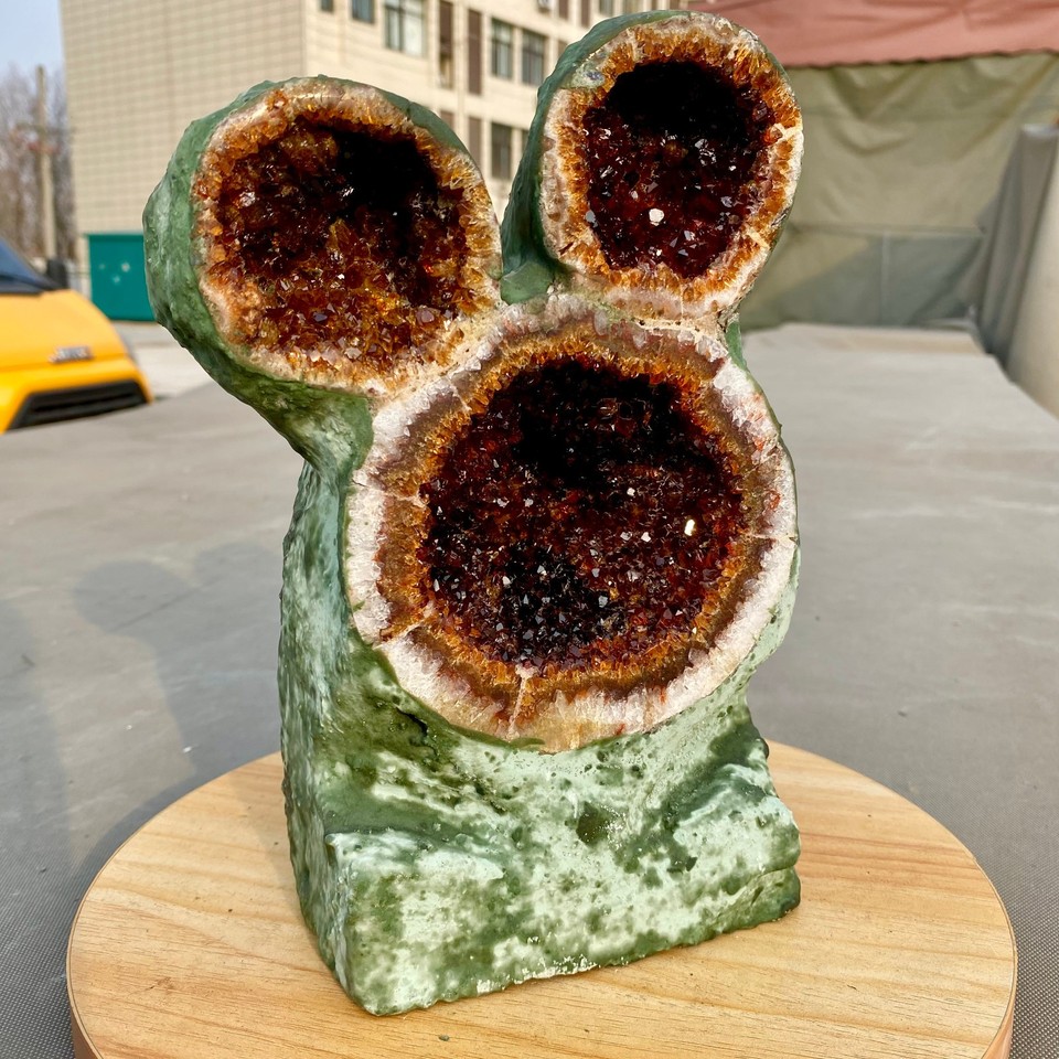 9.85LB Large Natural citrine geode cave crystal specimen energy Healing ...