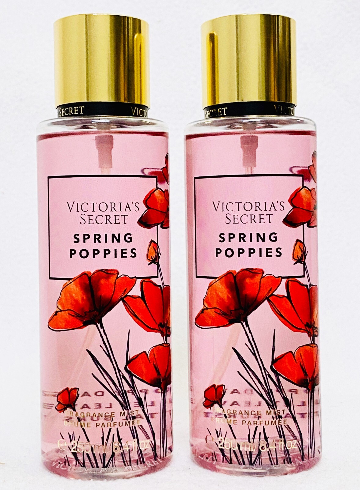 2 Victoria's Secret SPRING POPPIES Fragrance Mist Body Spray Perfume 8. ...