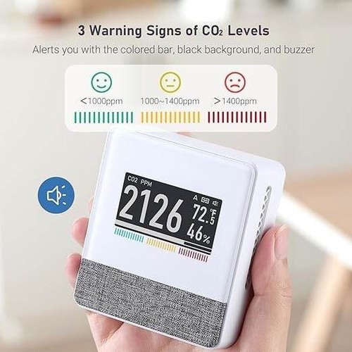 Detector de CO2 portátil con Bluetooth, monitor inteligente de calidad ...
