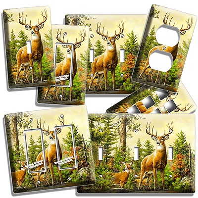 WHITETAIL DEER BUCK LIGHT SWITCH WALL PLATE OUTLET HUNTING CABIN HOME ...