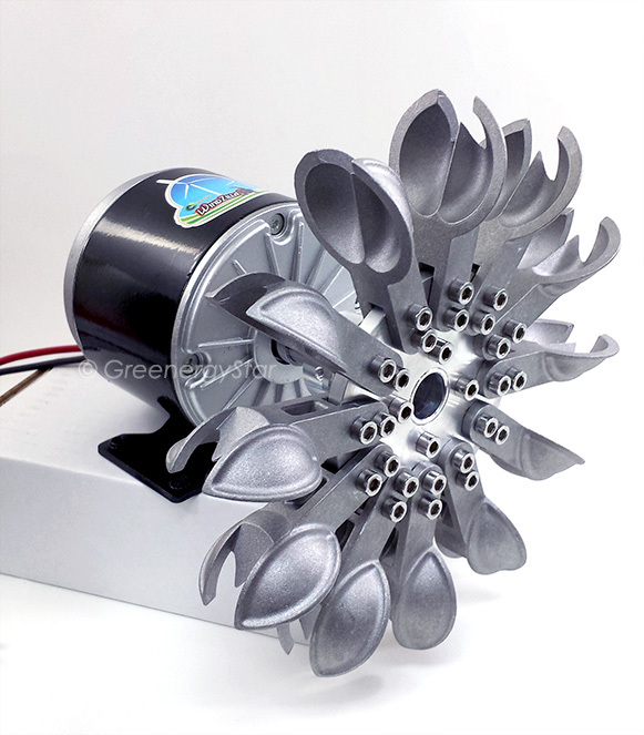 12-24V WindZilla PMA Pelton Water Wheel Adapter Micro Hydro Generator ...