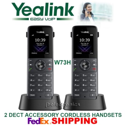 YEALINK W73H DECT ACCESSORY EXPANSION CORDLESS HANDSETS - 2 HANDSETS | eBay