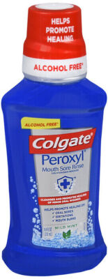 Colgate Peroxyl Antiseptic Mouth Sore Rinse, Mild Mint 250mL 8.45 fl oz ...