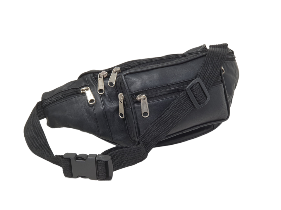 Genuine Leather Travel Waist Bag Bum Bag Hip Pouch Belly Pack 6 Zip ...