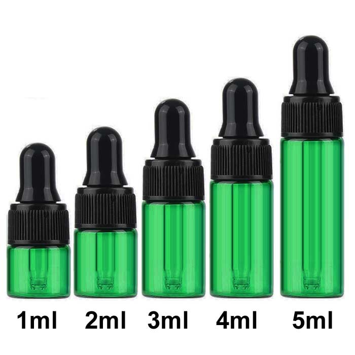 1ml-5ml Glass Dropper Bottles w/ Pipette for Perfume Refillable Drop ...