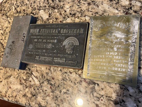 Giant Vintage Antique Letterpress PRINTING BLOCK PLATES Advertisements ...