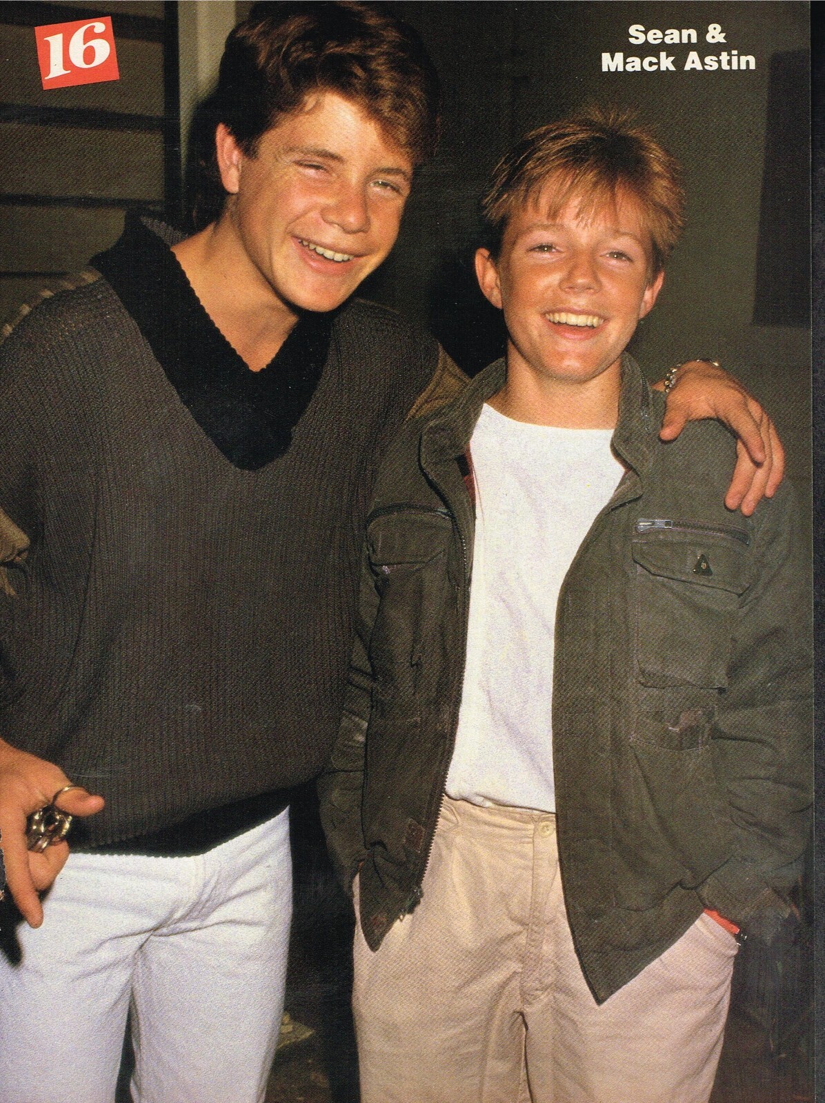 Trey Ames - Sean Mack Mackenzie Astin - 11" x 8" Teen Magazine Pinup ...