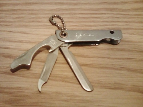 Bassett Trim Trio Small Pocket Knife Bottle Opener Nail File Key Chain ...