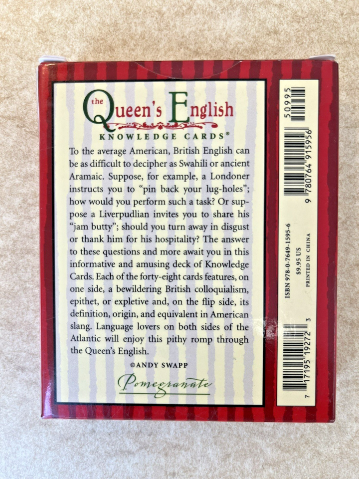 The Queen's English, Knowledge Cards, British slang, 48 educational ...
