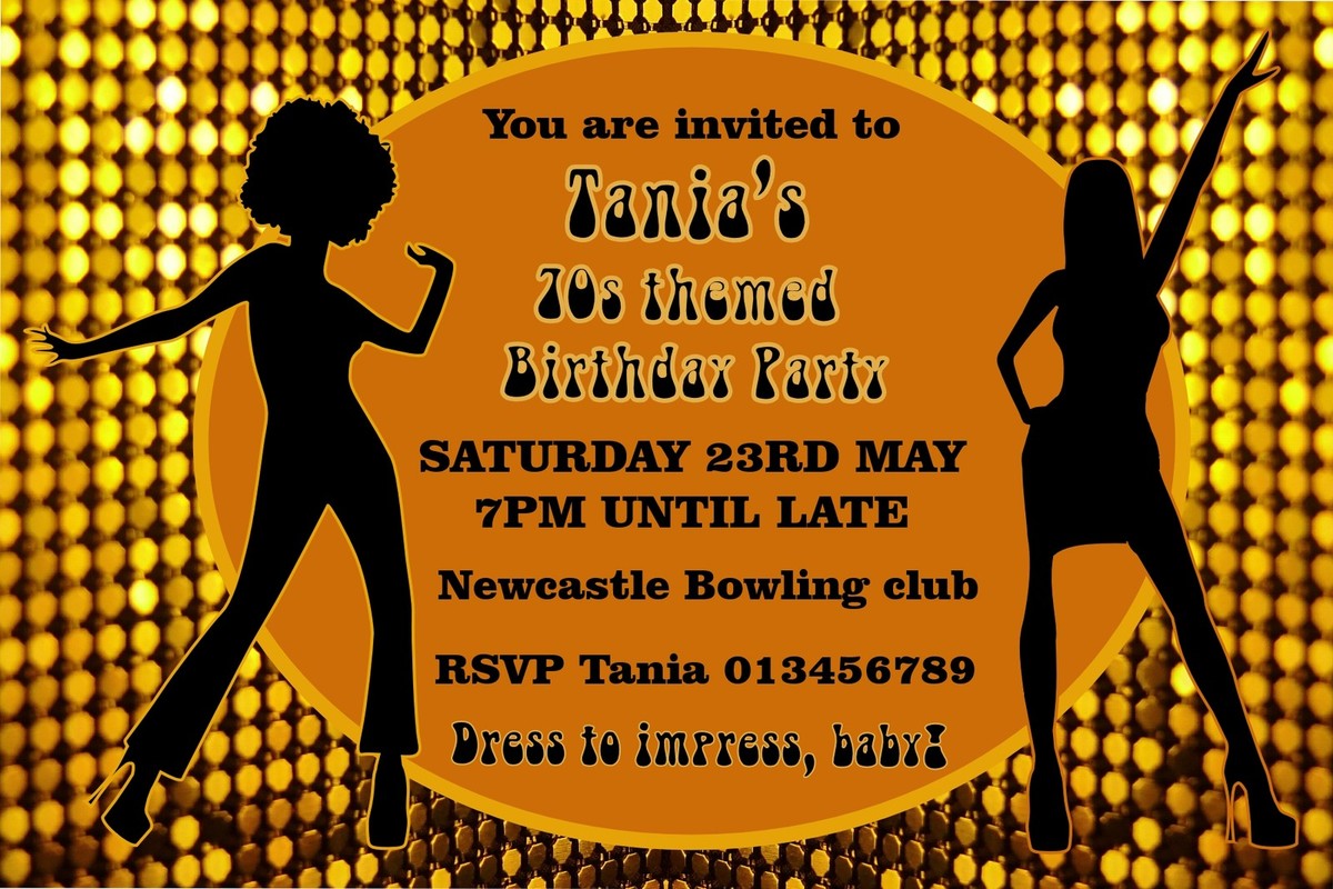 70s Party Invitations