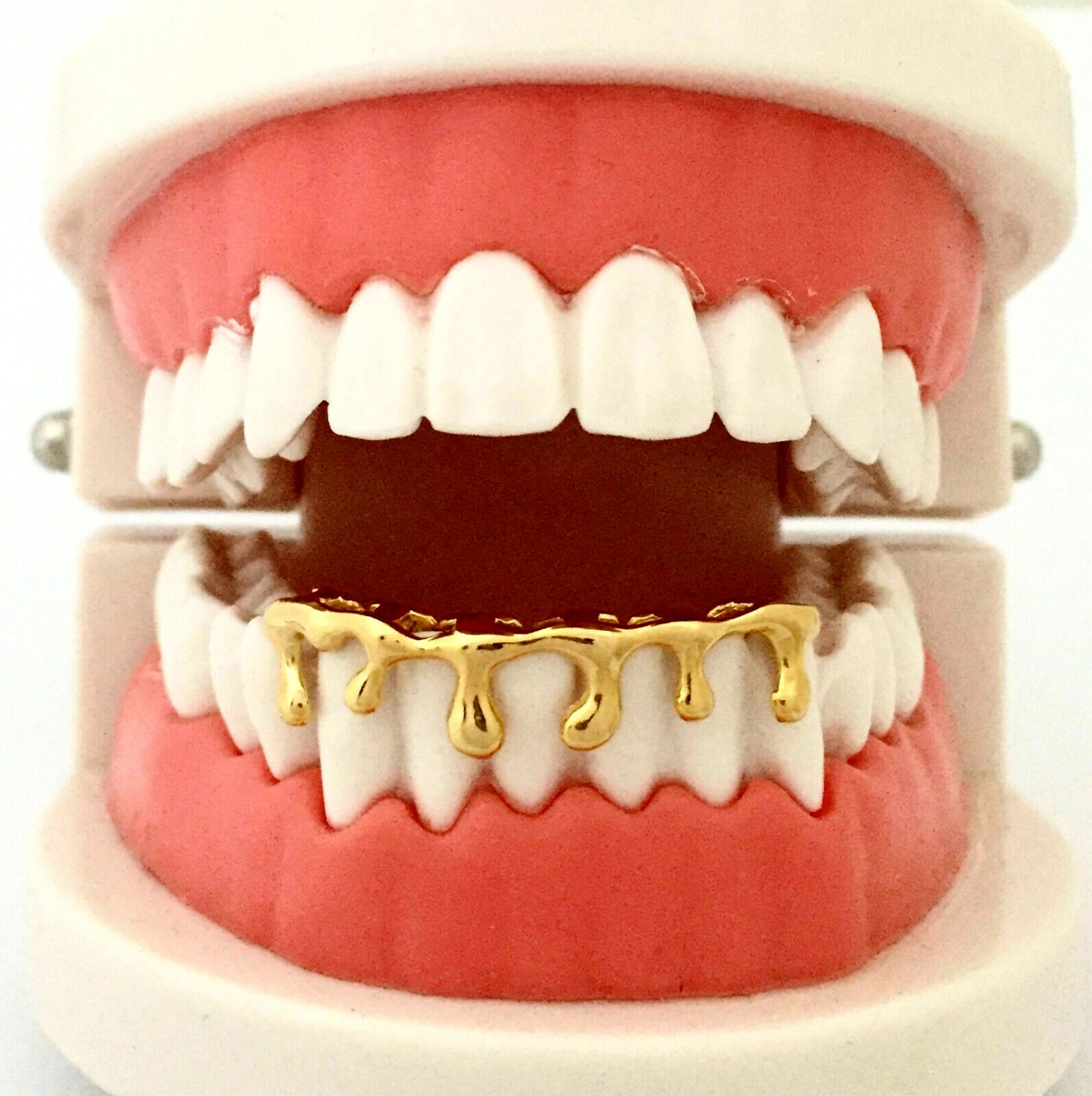 Drip Grillz Custom Piece 14K Gold Plated Lower Bottom Teeth No Dentist ...