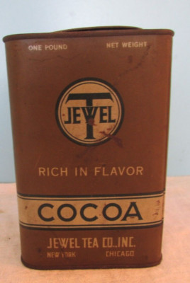 VINTAGE JEWEL TEA CO . COCOA EMPTY STORAGE TIN | eBay