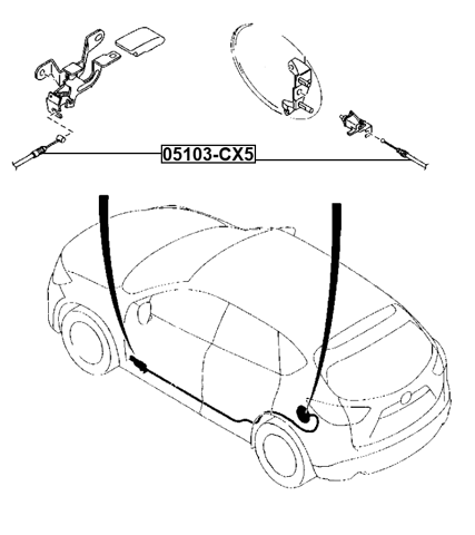 05103-CX5 Febest FUEL LID LOCK CONTROL CABLE KD53-56-880 | eBay