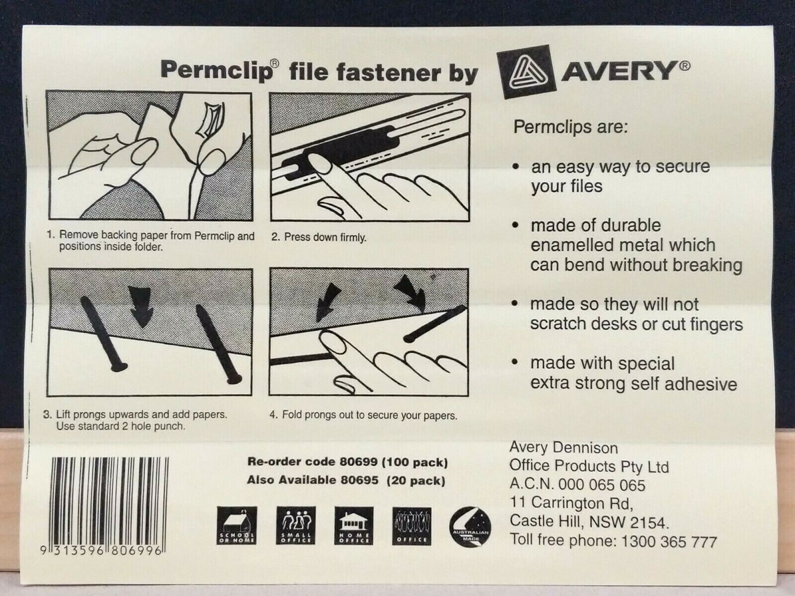 Avery Permclip File Fasteners for Heavy Documents Pack of 100 Bronze ...