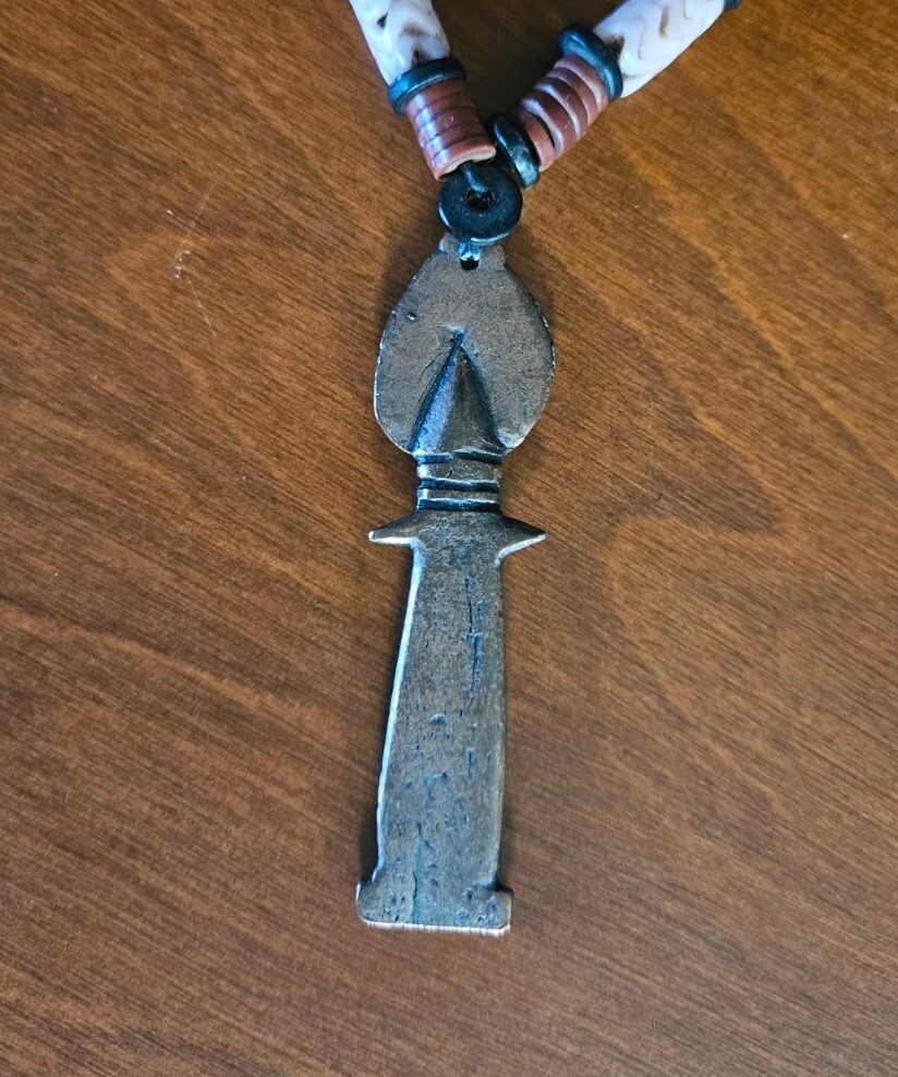 Traditional Nigerian Female Totem and Glass Bead Neck… - Gem