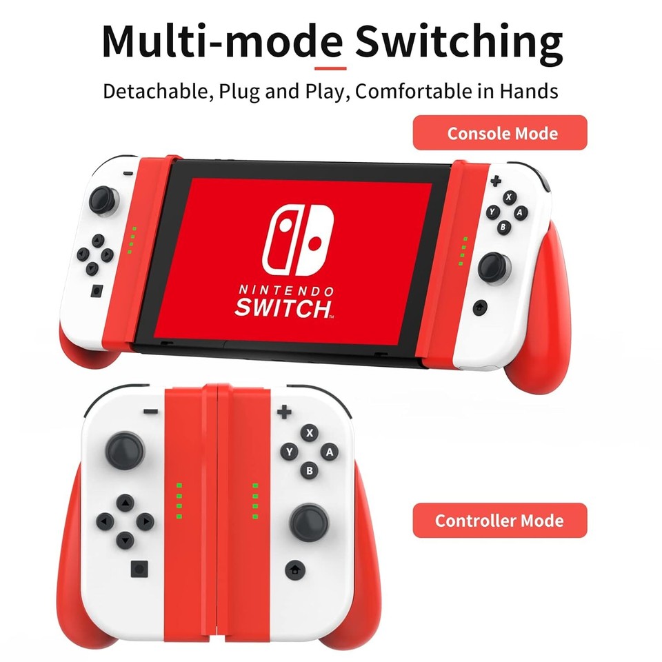 2-in-1 Handheld Gaming Grip Comfort Controller For Nintendo Switch Joy ...