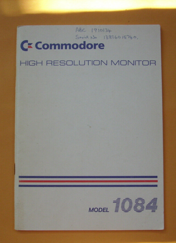 Commodore high resolution monitor model 1084 Users Guide Instruction ...