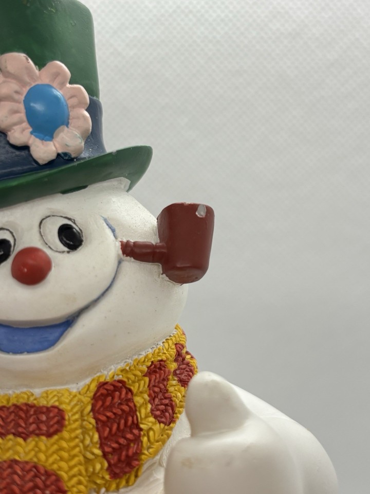 BD&A Frosty the Snowman Bobble Head Nodder 2002 North Pole Sign Yellow ...
