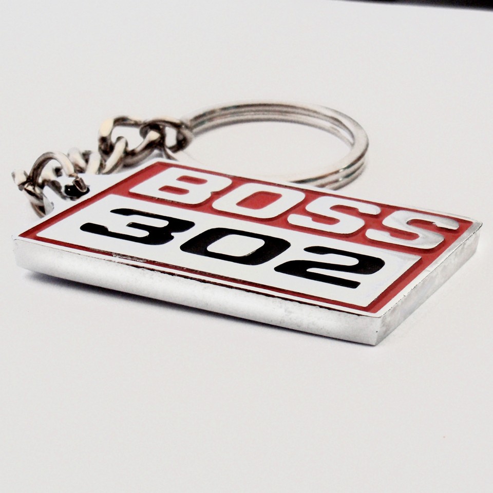 BOSS 302 Keychain Key Chain RED , Chrome, Brand New, suit Mustang Ford ...