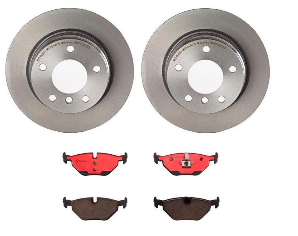 Brembo Brembo ceramic brake pad and UV coated solid brake disc kit ...
