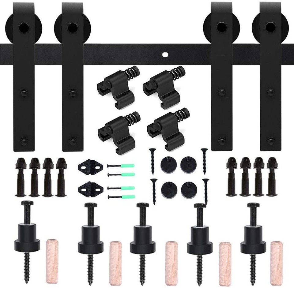 4-13FT Sliding Wood Barn Door Track System Kit Hardware Set Single ...