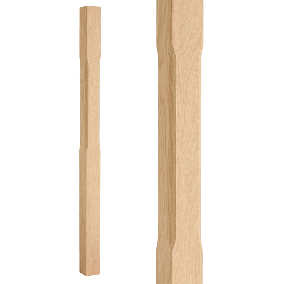 Stair Chamfered Newel Posts 90mm Oak Pine Spigot or full length | eBay UK
